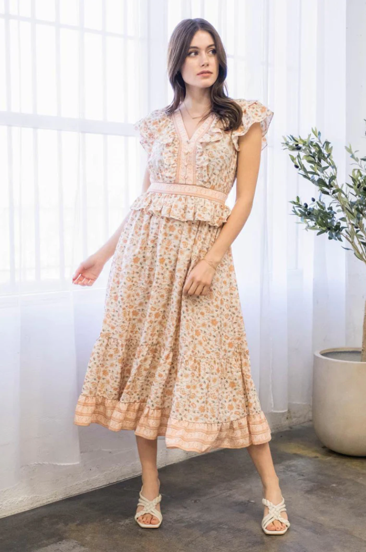 Flutter Midi Dress | Pretty & Poised