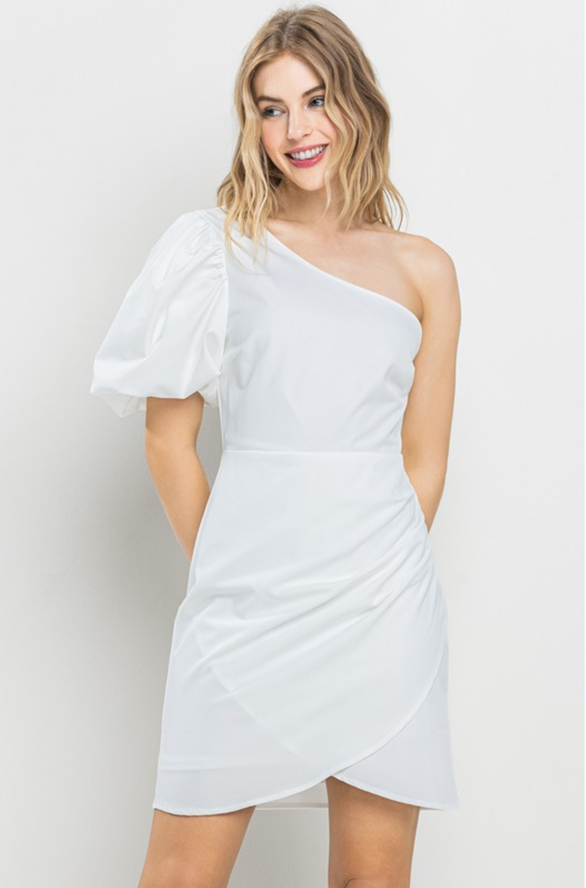 White One Shoulder Dress | Pretty & Poised